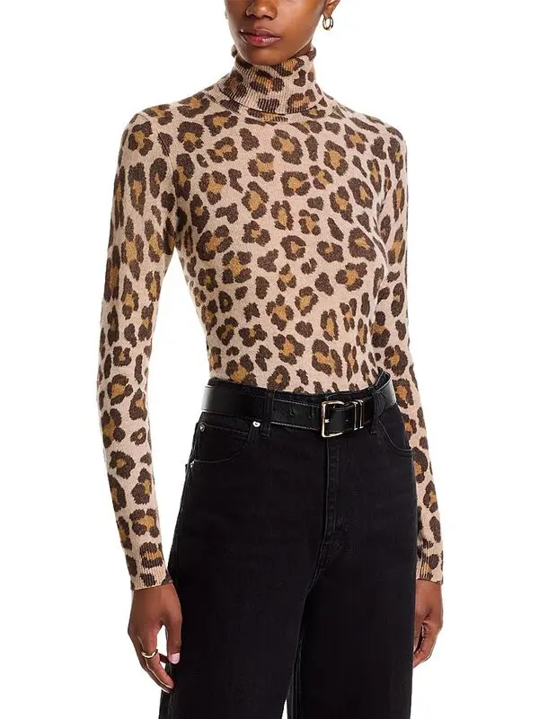 Bloomingdale'S Animal Printed Turtleneck Sweater - Cheetah