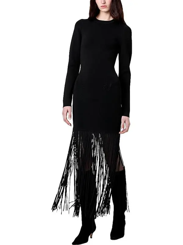 NICHOLAS Fiorella Fringe Dress - Black