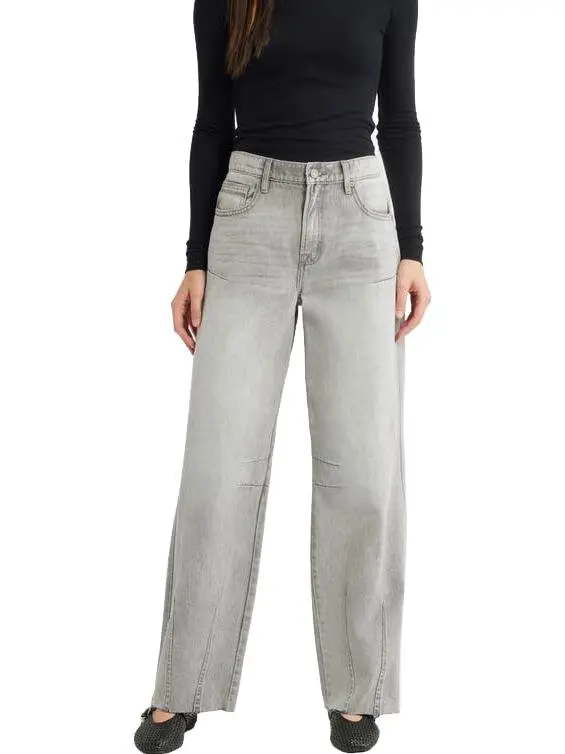 HIDDEN JEANS Low Slung Dart Wide Leg Jeans - Grey