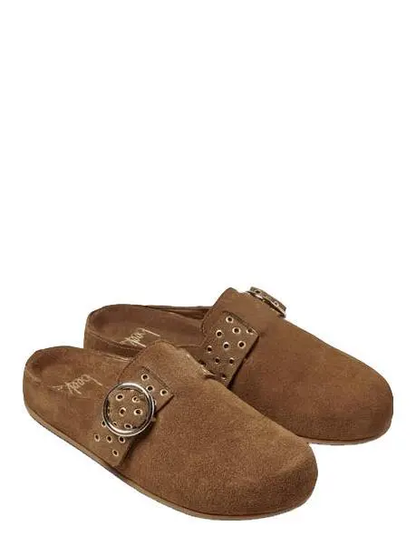 Beek Comet Suede Clogs - Chestnut