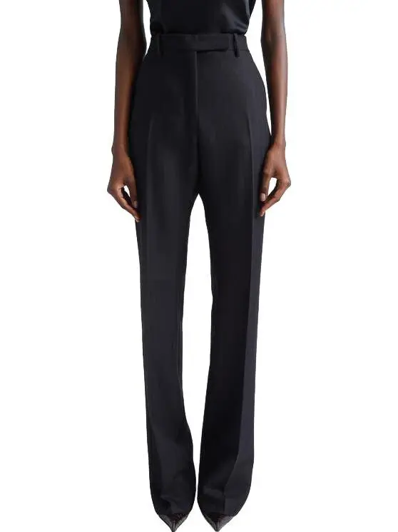 TOM FORD Sharp Herringbone Tailored Straight Leg Virgin Wool Trousers - Lb999 Black