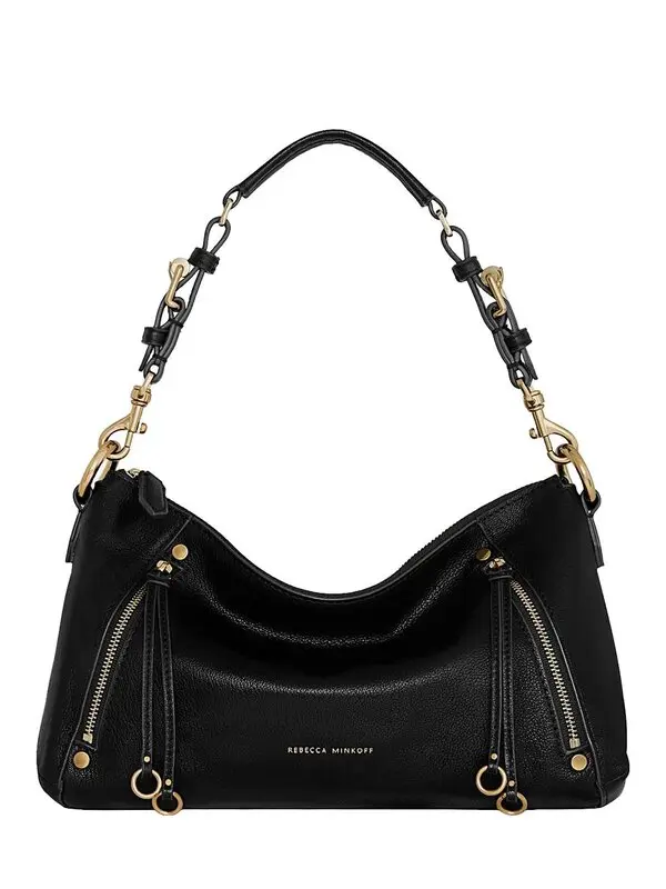 Rebecca Minkoff Small Rivington Leather Shoulder Bag - Black