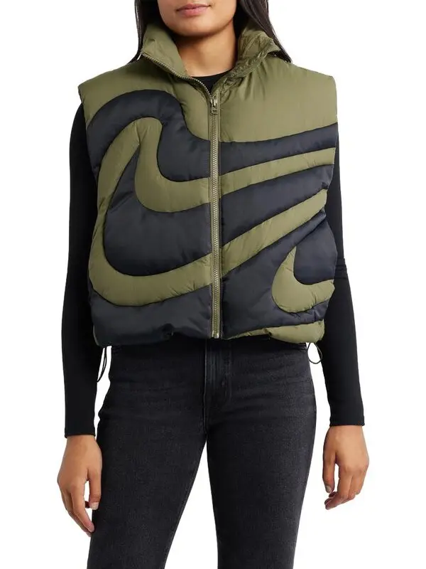 Nike Swoosh Down Vest - Olive/black