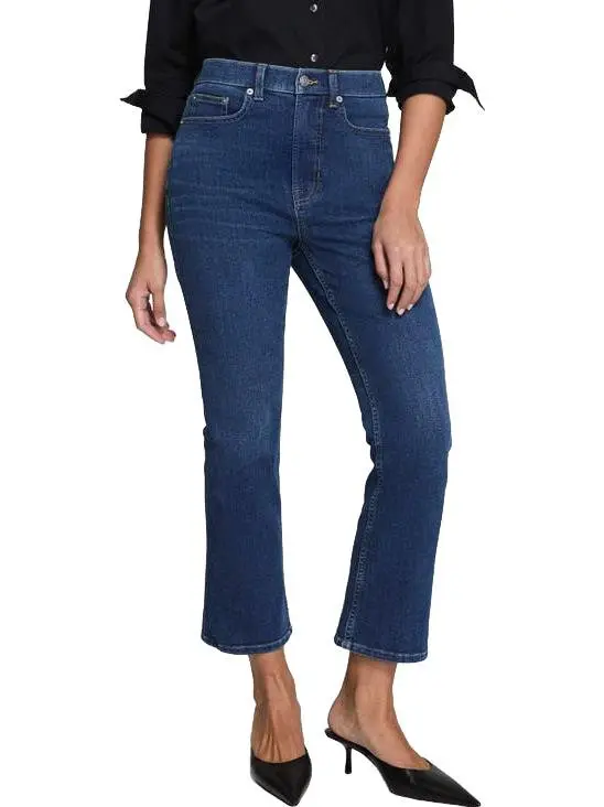 Spanx Sculpt™ Redefine High-waist Crop Kick-flare Jeans - Medium Indigo