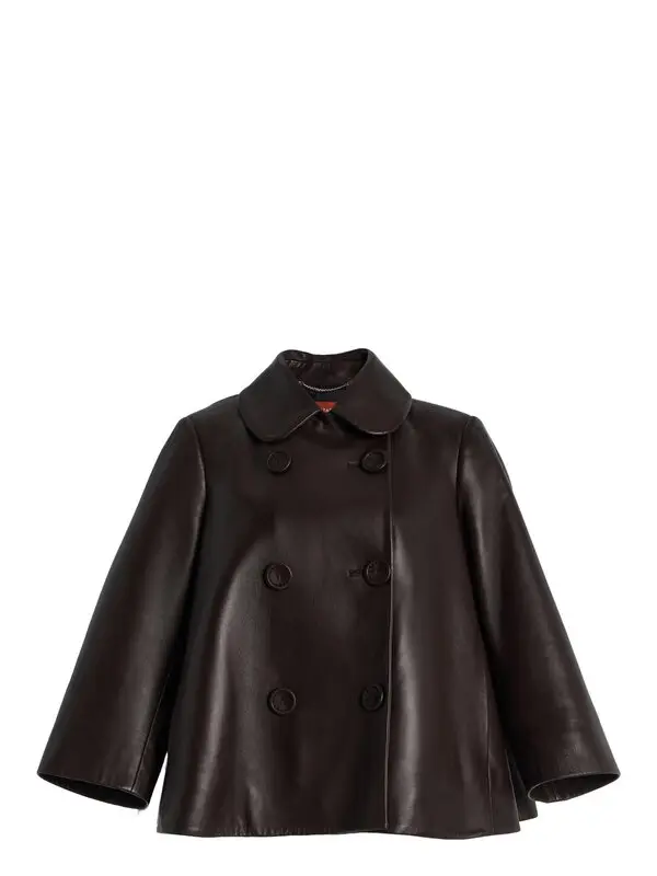 Altuzarra Hayden Leather Cape Coat - Brown