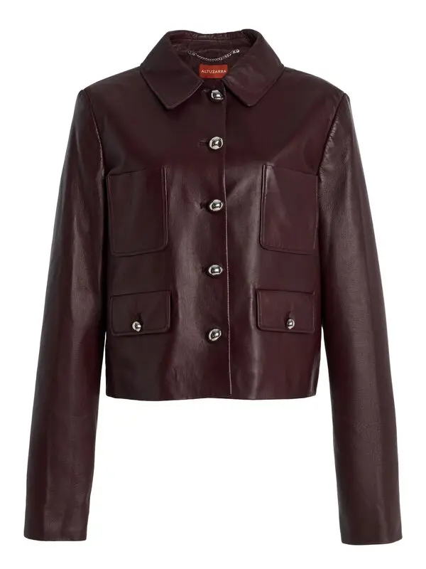 Altuzarra Astley Leather Jacket - Burgundy