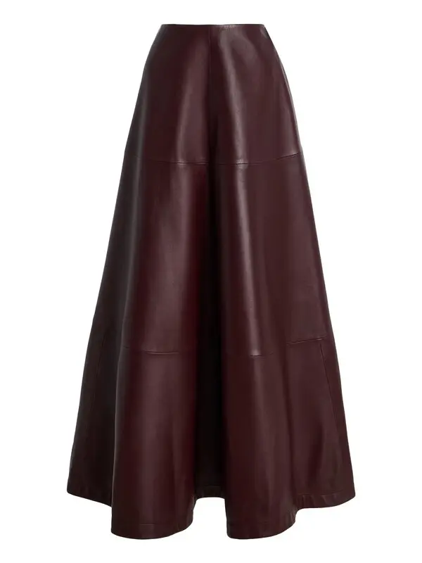 Altuzarra Varda Leather Maxi Skirt - Burgundy