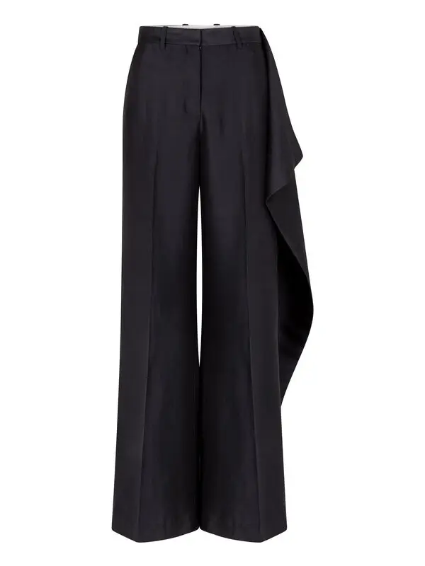 HEIRLOME Rickie Silk Wide-leg Trousers - Black