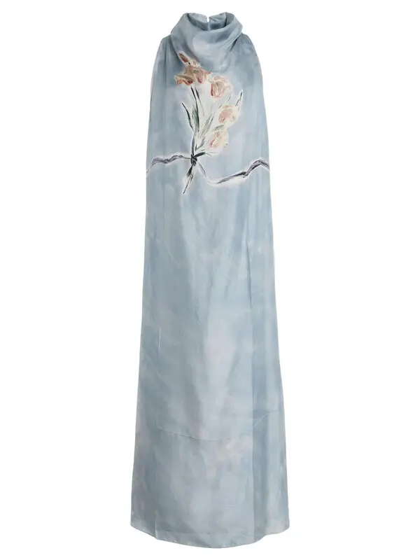 Altuzarra Noori Silk-satin Maxi Dress - Blue
