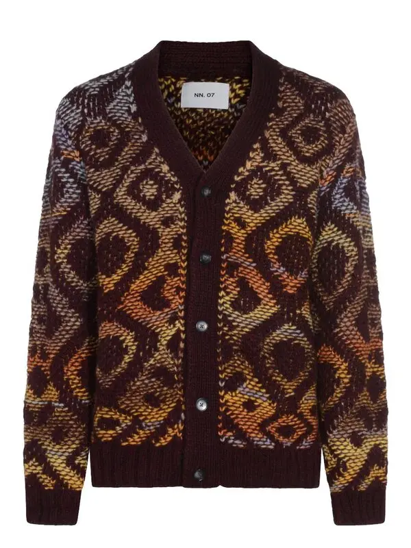 NN.07 Patterned Knitwear - Wine Red