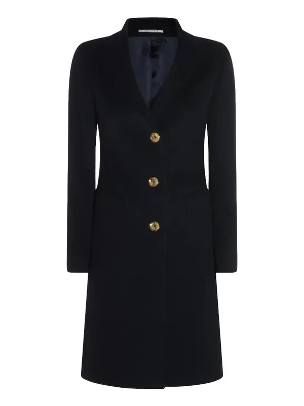 Tagliatore Midi Length Wool Coat - Blue