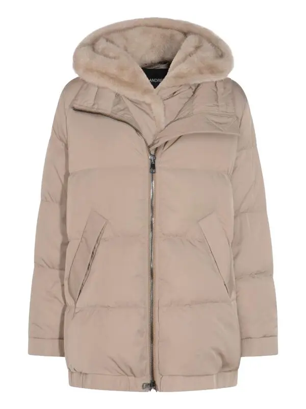 LOU ANDREA Fur Jacket - Taupe/palomino