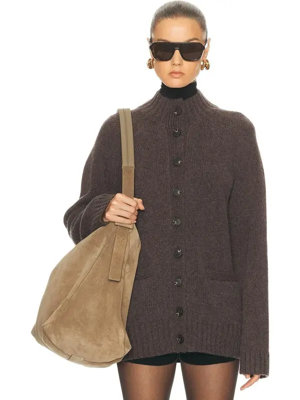 EAVES Jen Cardigan - Deep Bark