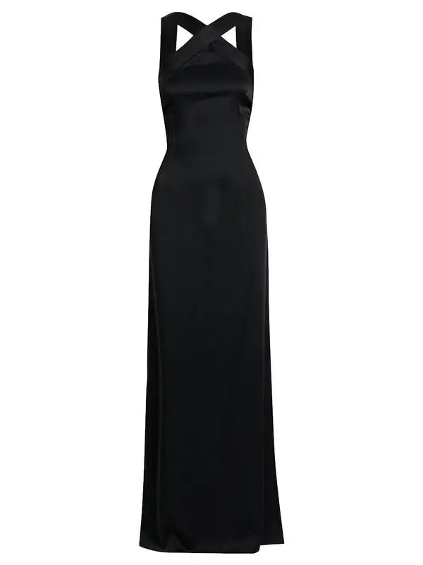 Oscar De La Renta Satin-crepe Gown - Black