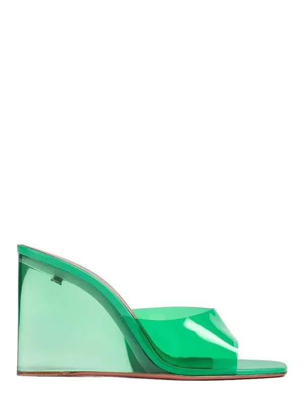 Amina Muaddi Lupita Pvc Wedge Mules - Green