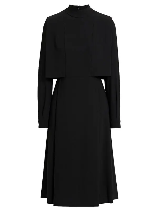 MIKAEL AGHAL Layered Crepe Midi Dress - Black