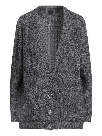 Pinko Ribbed-knit Cardigan With Patch Pockets - Black