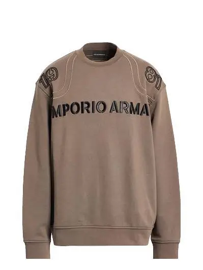 Emporio Armani Sweatshirt With Embroidered Logo - Beige