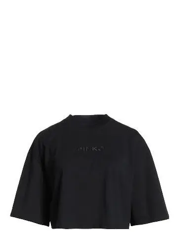 Pinko Cotton-blend Jersey Crop Top - Black