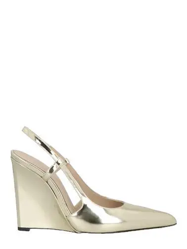 Theory Slingback Leather Wedge Pumps - Grey