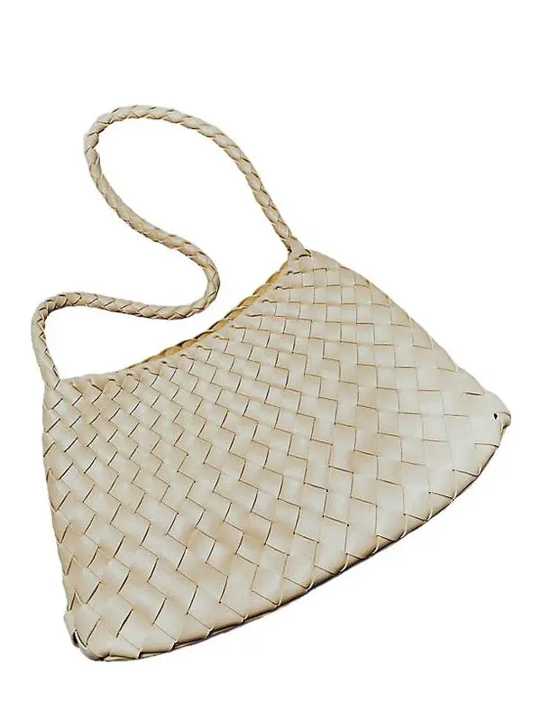 Anthropologie Calla Woven Shoulder Bag - Cream