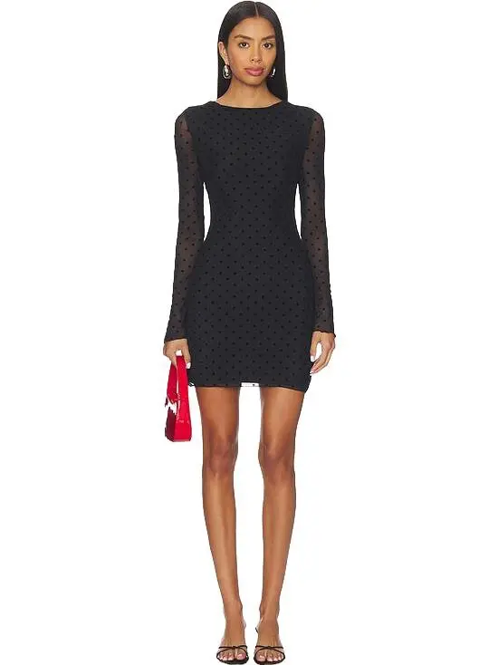 MORE TO COME Kalie Mini Dress - Black Dot