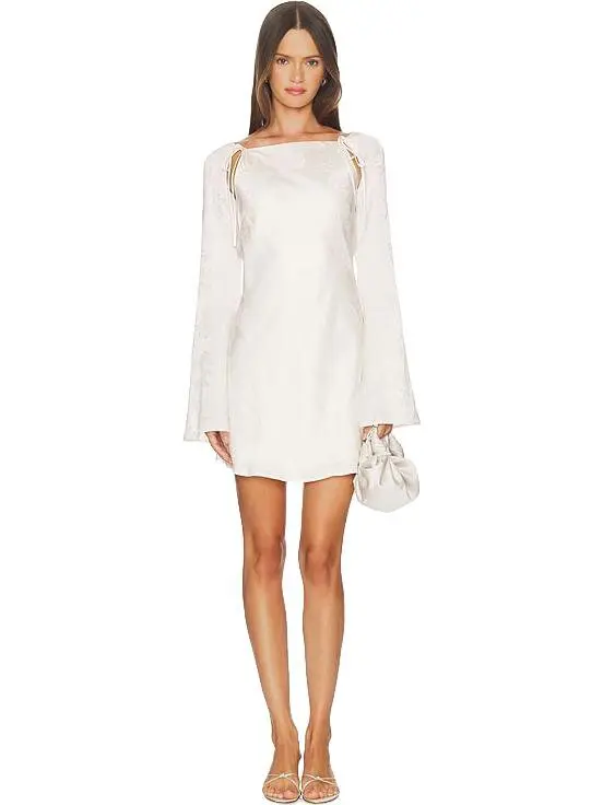 STONE COLD FOX X Gracie Jacquard Mini Dress - Ivory