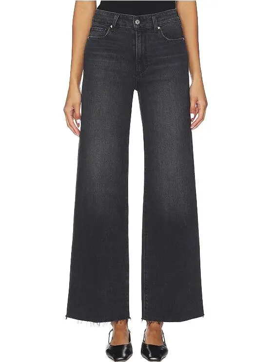 Paige Anessa Wide Leg Jeans - Viper Black Distressed