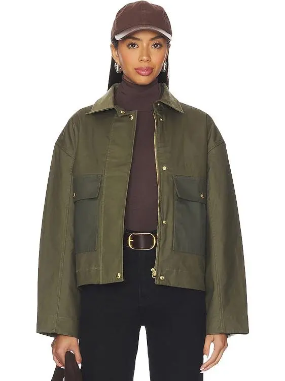 Rag & Bone Nonie 2-1 Cotton Jacket - Olive