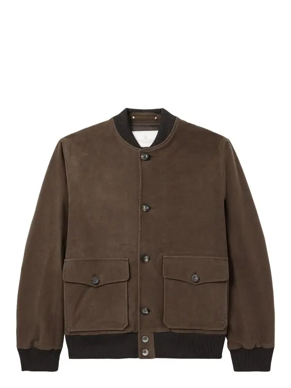 Private White V.c. Moleskin Cotton-blend Bomber Jacket - Brown