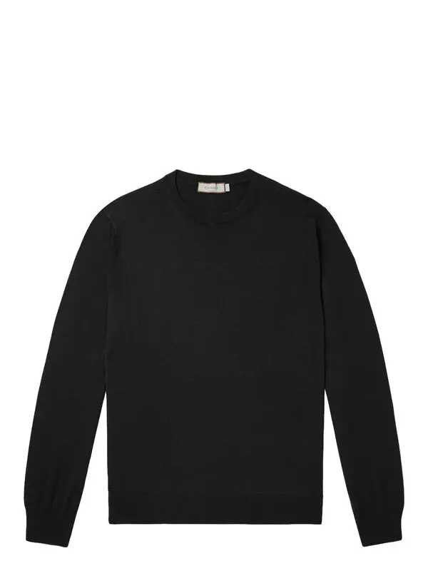 Canali Slim-fit Garment-dyed Cashmere Sweater - Black