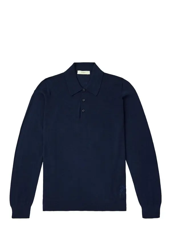 Purdey Wool Polo Shirt - Blue