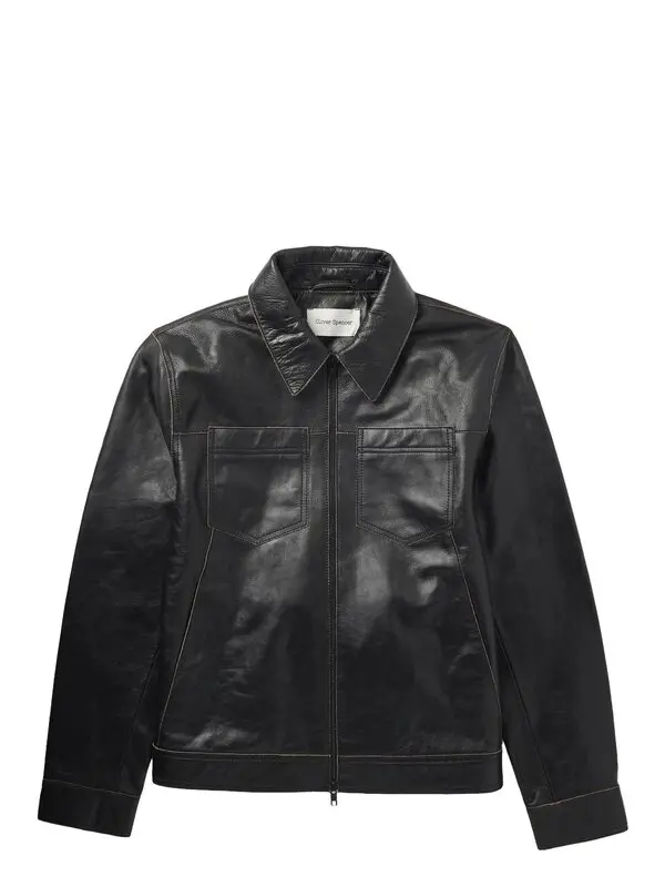 Oliver Spencer Norton Leather Jacket - Black
