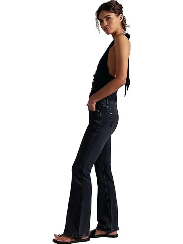 Free People We The Free Double Knot High-rise Bootcut Jeans - Dark Horizon