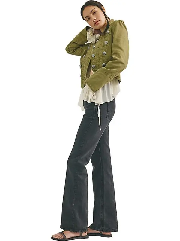 Free People We The Free Double Knot High-rise Bootcut Jeans - Dark Horizon