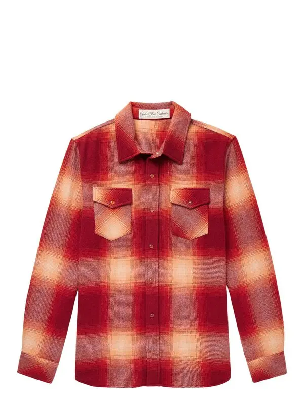 GOD'S TRUE CASHMERE Checked Cashmere Shirt - Red
