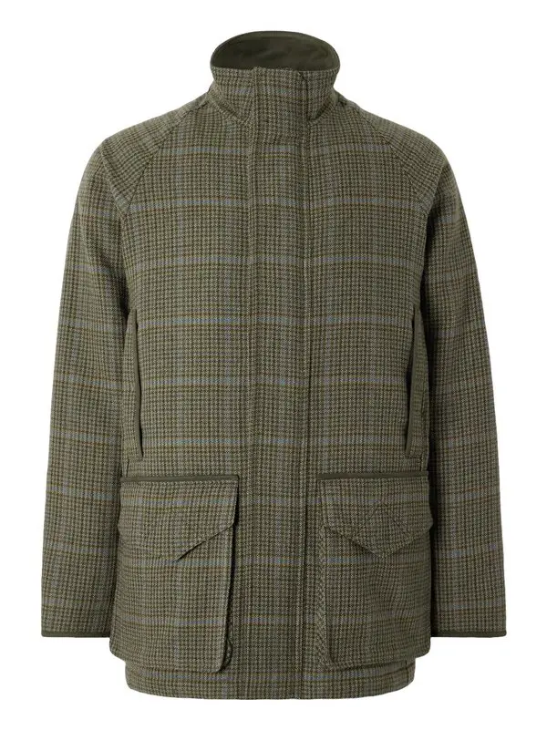 Purdey Checked Wool-tweed Coat - Brown
