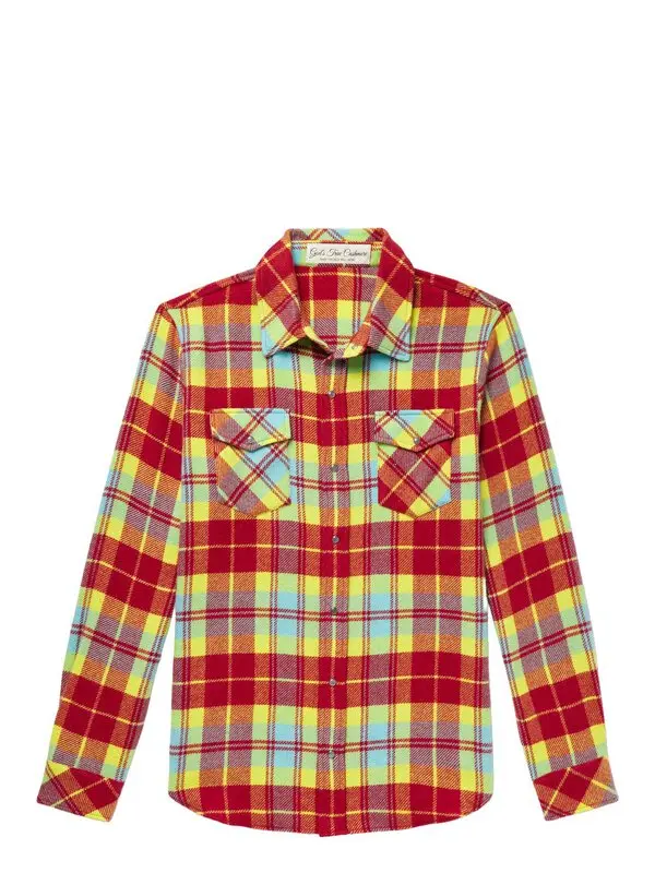 GOD'S TRUE CASHMERE Checked Cashmere Shirt - Red