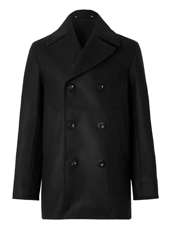 Private White V.c. The Manchester Wool Pea Coat - Black