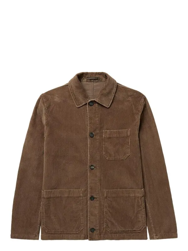 SLOWEAR Incotex Cotton-blend Corduroy Chore Jacket - Brown