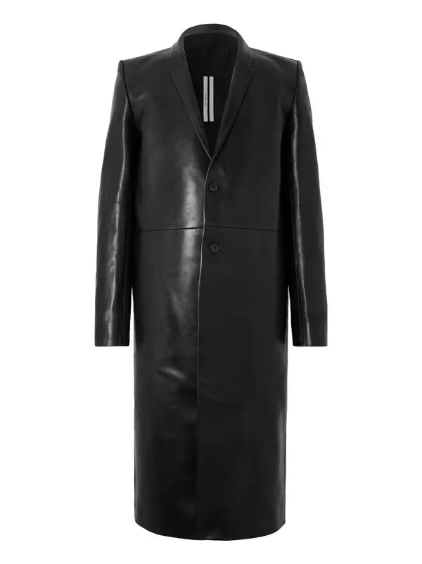 Rick Owens Concordian Slim-fit Leather Coat - Black