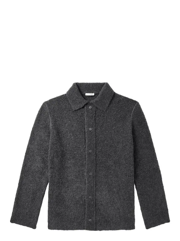 THE ROW Novak Cashmere, Alpaca, And Silk-blend Bouclé Cardigan - Black
