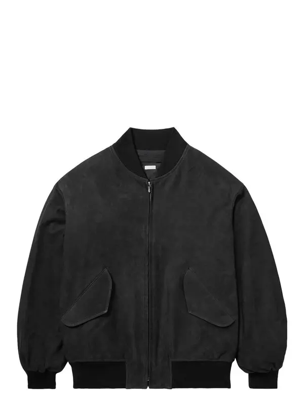A.PRESSE Nubuck Bomber Jacket - Black
