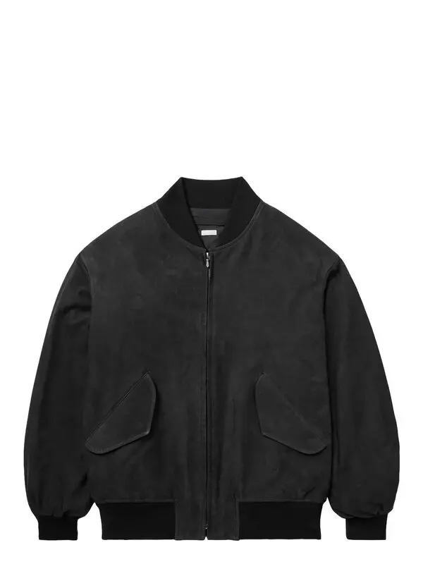A.PRESSE Nubuck Bomber Jacket - Black