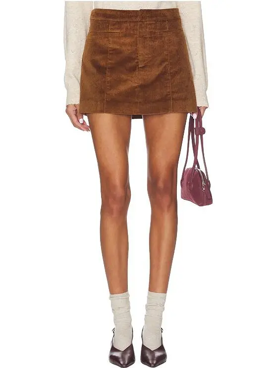 Astr The Label Doria Corduroy Skirt - Brown