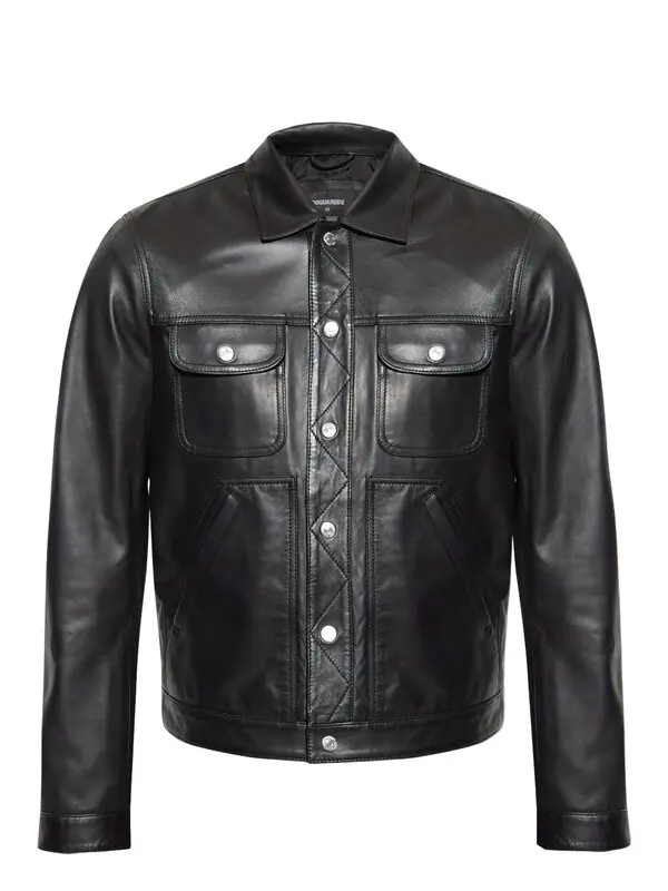 Dsquared2 Leather Jacket - Black