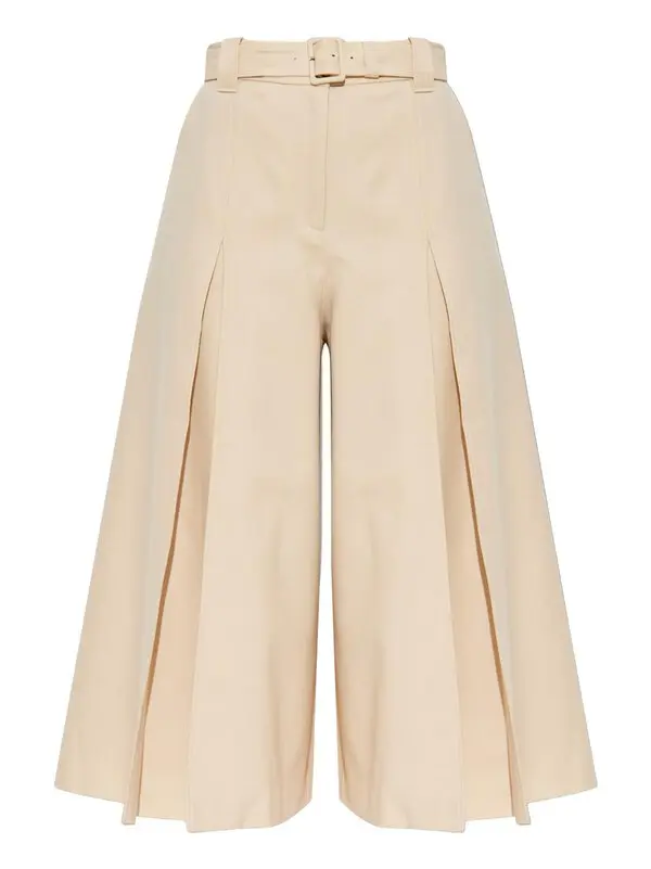 Zimmermann Wool Wide-leg Trousers With Slits - Cream