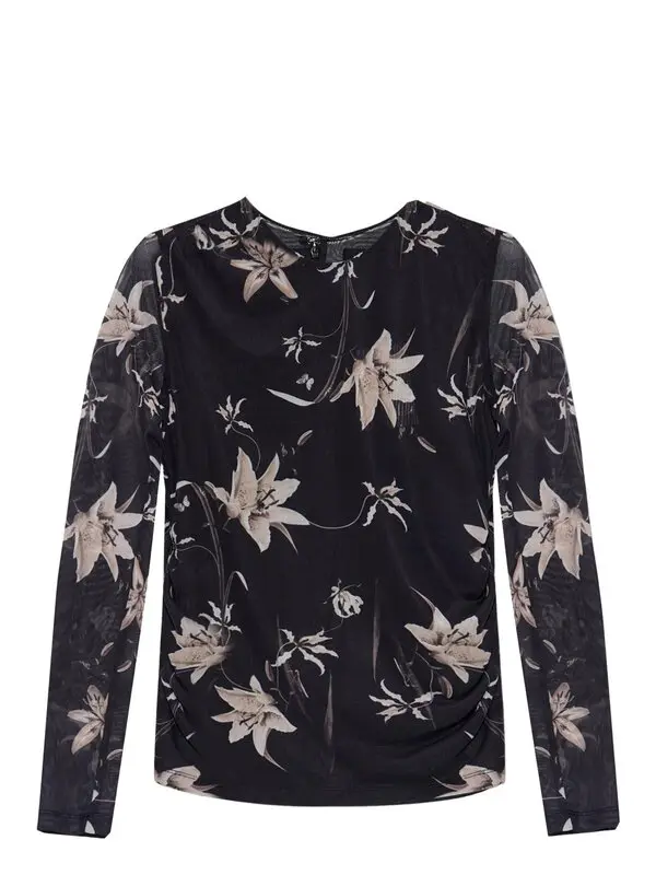 ALLSAINTS Caia Printed Top - Black