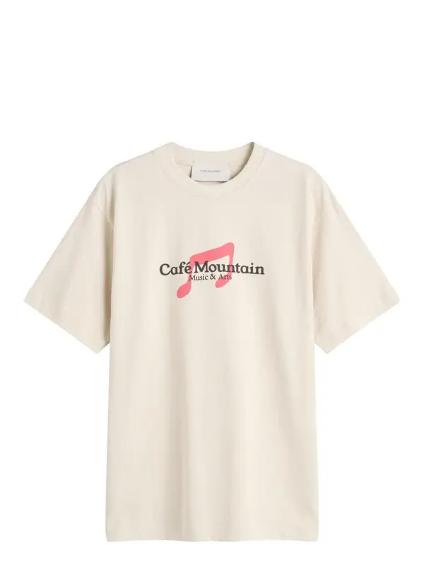 CAFÉ MOUNTAIN Note T-shirt - Vintage Ivory And Lupin
