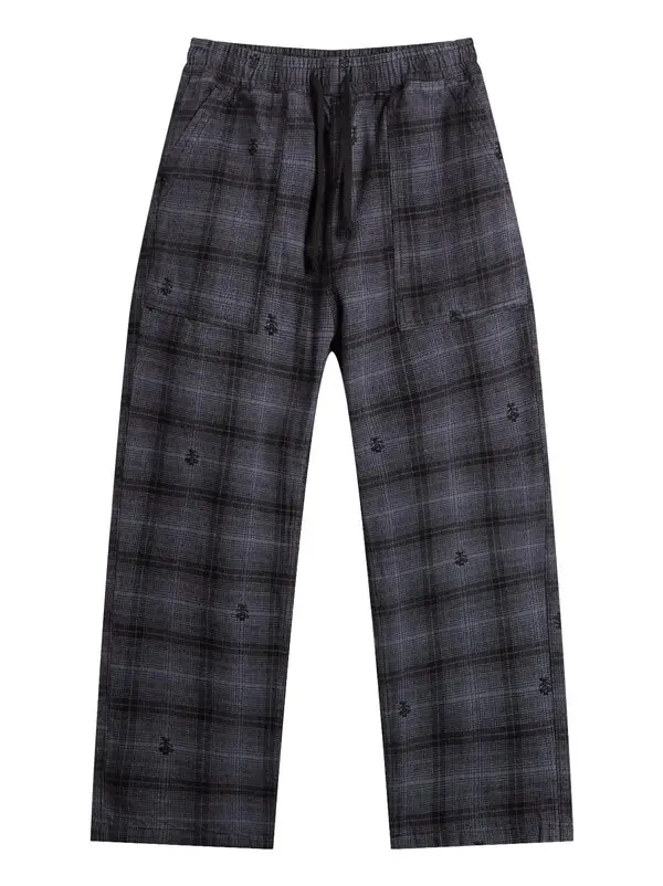SERVICE WORKS Thistle Plaid Chef Pants - Black